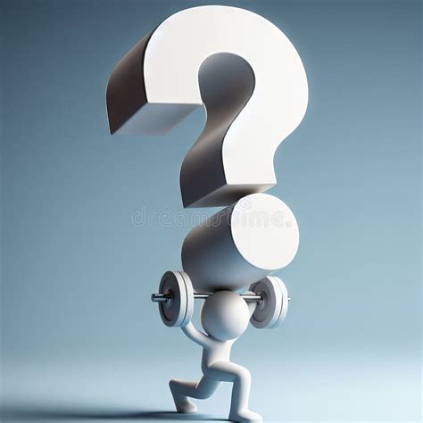 3d man carrying big question mark stock illustration illustration of