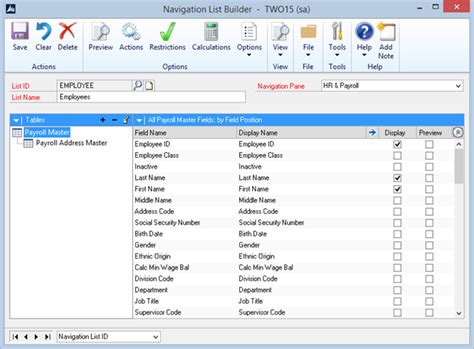 Employees SmartList Builder Template EOne Solutions