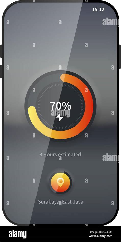 A Vector Illustration Of A Smartphone Battery Charging User Interface Showing Progress With A