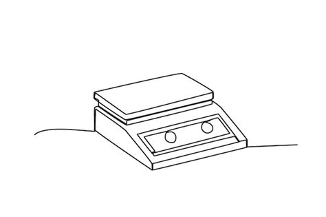 Premium Vector A Laboratory Digital Balance Lab Equipment Oneline Drawing