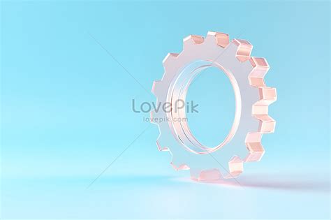 파란색 배경에 기어 일러스트 무료 다운로드 Lovepik