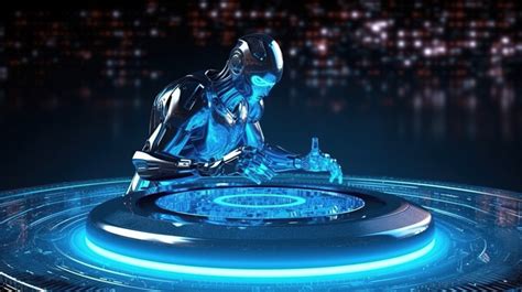 Learn Robot 3d Rendering Of Holographic Ai Concept Combining Machine