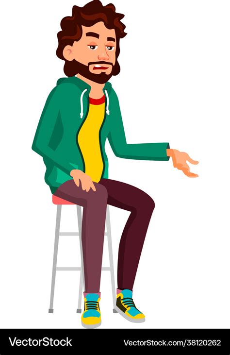 Lazy Man Explaining Work Plan In Office Cartoon Vector Image
