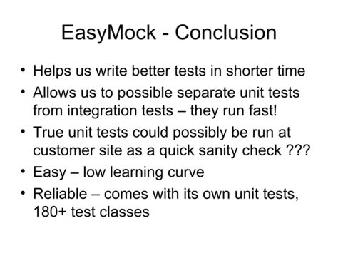 Testing With Mock Objects Ppt