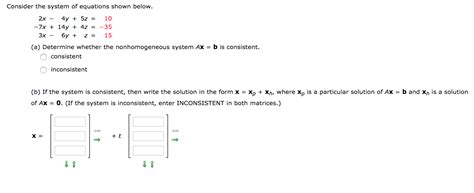 Solved Consider The System Of Equations Shown Below X Chegg