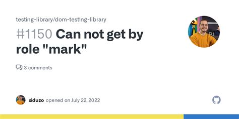 can not get by role mark · issue 1150 · testing library dom testing