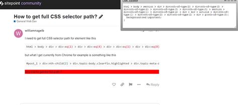 How To Get Full Css Selector Path General Web Dev Sitepoint Forums Web Development