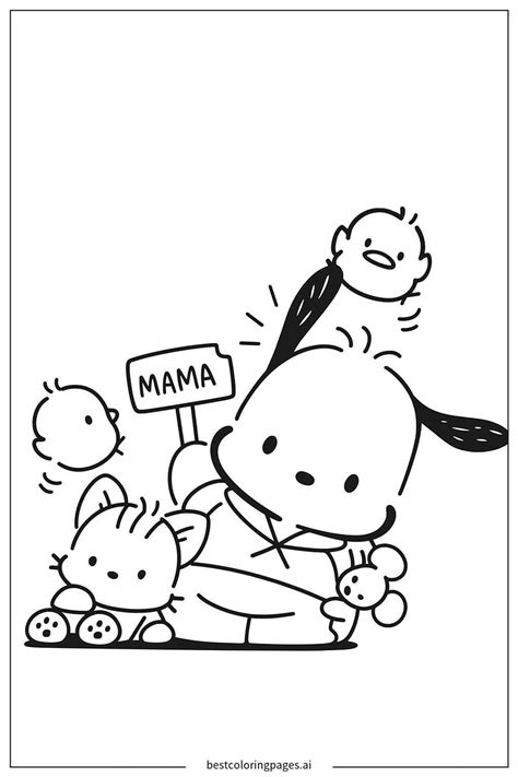 Pochacco And Friends A Fun Adventure Coloring Page Free Printable