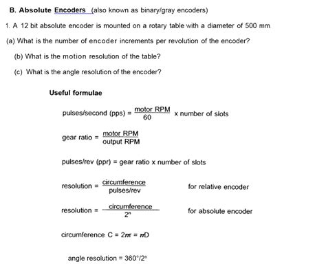 Solved B Absolute Encoders Also Known As Binary Gray Chegg Com