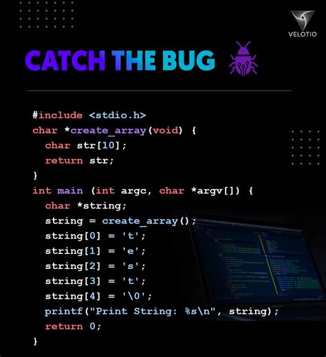 Velotio Technologies On Linkedin Catchthebug Codequiz C