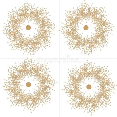 Design Of Repeated Random Shapes Four Symmetrical Random Shapes Stock