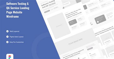 software testing and qa service website wireframe ux and ui kits