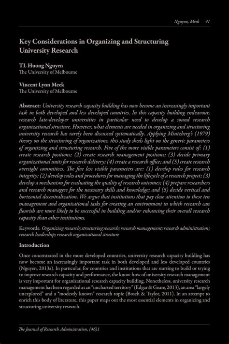 Pdf Key Considerations In Organizing And Structuring
