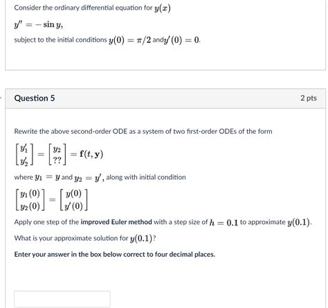 Solved Consider The Ordinary Differential Equation For Y X