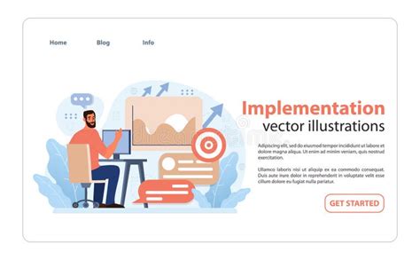 Efficient Implementation In Action Flat Vector Illustration Stock