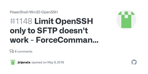 Limit Openssh Only To Sftp Doesnt Work Forcecommand Internal Sftp · Issue 1148 · Powershell
