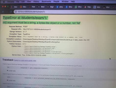 Python Typeerror At Students Exam Int Argument Must Be A String A Bytes Like Object Or