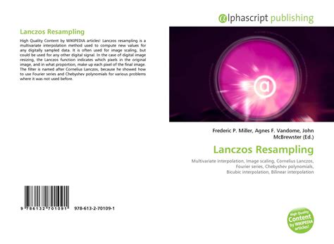 lanczos resampling 978 613 2 70109 1 6132701095 9786132701091