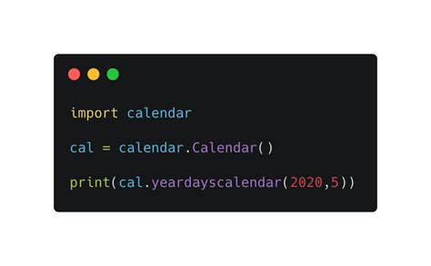 Python Calendar Yeardayscalendar Explanation With Examples CodeVsColor
