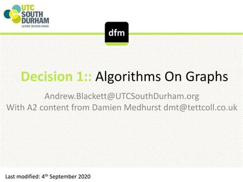 Decision Maths 1 Chapter 3 Algorithms On Graphs Including Floyd A2