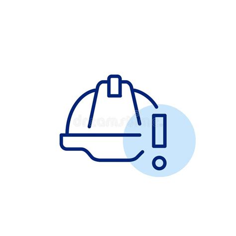Hard Hat And Exclamation Mark Construction Work Safety Emergency Warning Stock Illustration