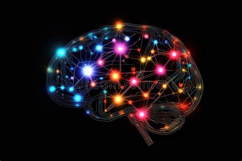 An Abstract Representation Of A Brain Characterized By Vibrant Lights And Complex Neural