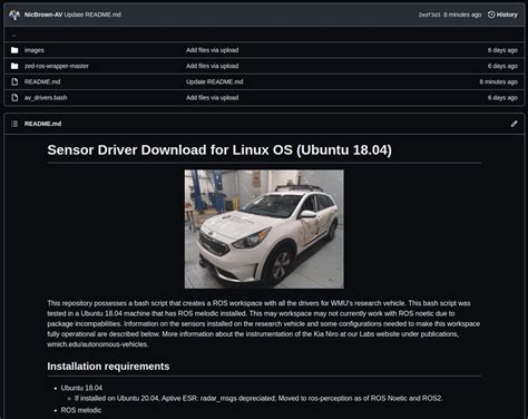 Figure A GitHub Of The AV Sensor Drivers For ROS N E B