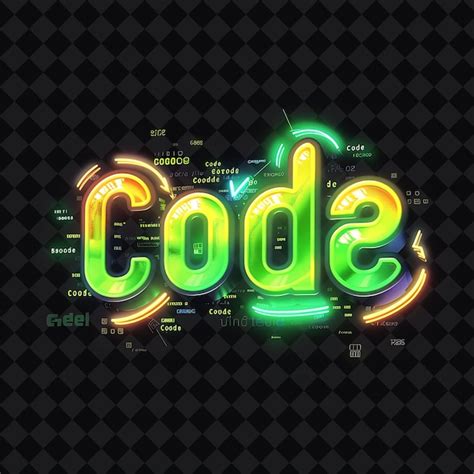 Vibrant Neon Glow Of Code Text With Neon Green And Yellow Co Png Y2k
