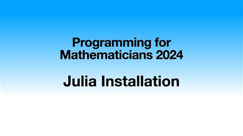 Update To Julia Jupyter Installation Now Using Juliaup Youtube