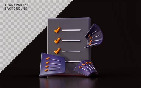 Premium PSD Task Management Check List On Dark Background D Illustration Project Plan Fast