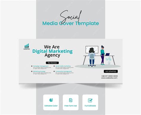 Premium Vector Vector Digital Marketing Cover Template Design