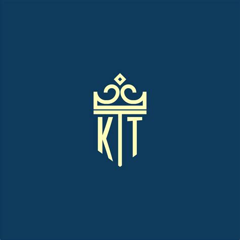 Kt Initial Monogram Shield Logo Design For Crown Vector Image 24125493 Vector Art At Vecteezy