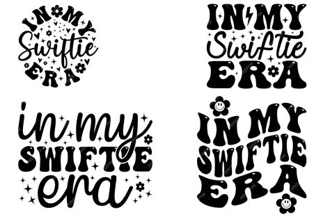 Premium Vector In My Swift Era Retro Wavy Svg Bundle Tshirt