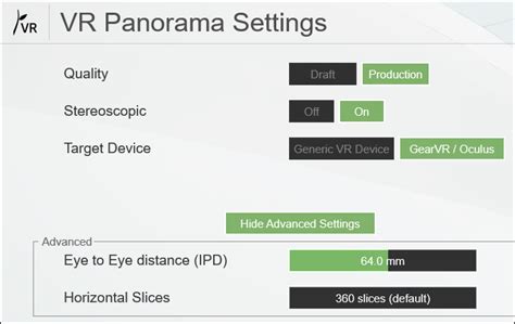 What Do The Render Settings Mean In Panorama Mode Lumion User Support