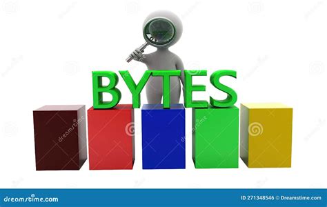 3d Man Searching Bytes Concept Stock Illustration Illustration Of Rendering Byte 271348546
