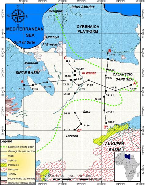 Geological Map For The Ne Libya Including Sirte Basin After Wright Et Download Scientific