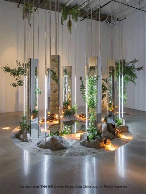Art And Plant Exhibition Hanging Installation Art Green Room Plants