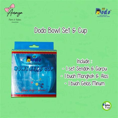 Jual Paket Set Tempat Makan Dodo Dodo Bowl Set Dodo Bowl Set Cup