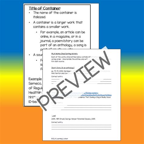 Mla Referencingcitations Flip Book Made By Teachers