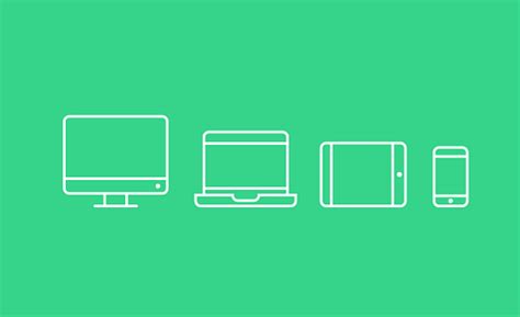 반응형 디지털 장치 아이콘 세트 스톡 일러스트레이션 아이콘 노트북 데스크탑 디지털 태블릿 및 스마트 폰 0명에 대한 스톡 벡터