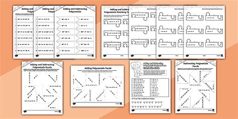 Adding And Subtracting Polynomials Worksheet Twinkl Usa