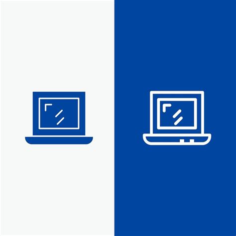 Web Design Laptop Line And Glyph Solid Icon Blue Banner Line And Glyph Solid Icon Blue Banner