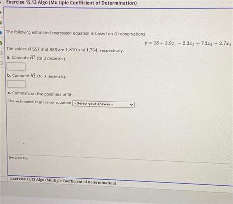 Solved Exercise 1513 Algo Multiple Coefficient Of
