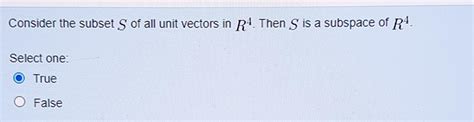 Solved Consider The Subset S Of All Unit Vectors In R Then Chegg