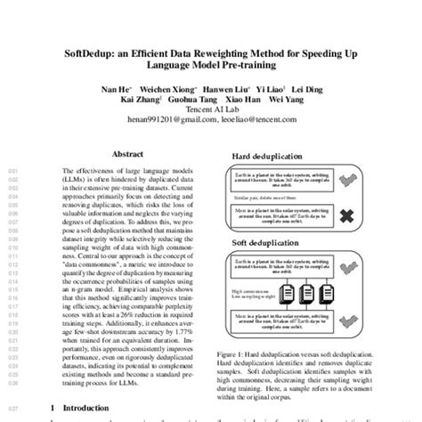 Softdedup An Efficient Data Reweighting Method For Speeding Up