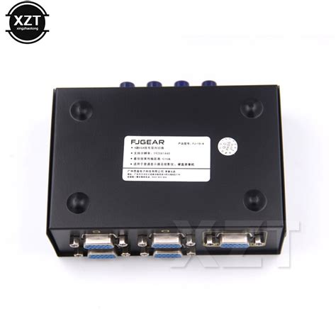 1pcs KVM Switch 4 Port VGA SVGA Video HD Signal Amplifier Booster Splitter For Monitors