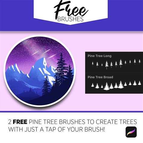 Free Pine Tree Brushes For Procreate And Photoshop Free Photoshop Brushes