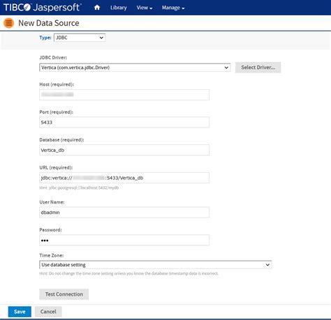 Vertica Integration With Tibco Jaspersoft Connection Guide