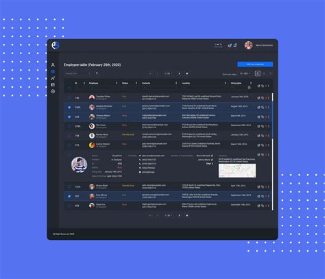 Data Table Design Behance