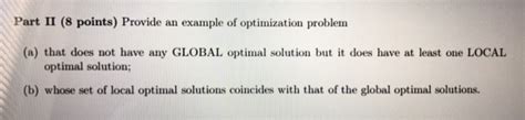 solved provide an example of optimization problem a that
